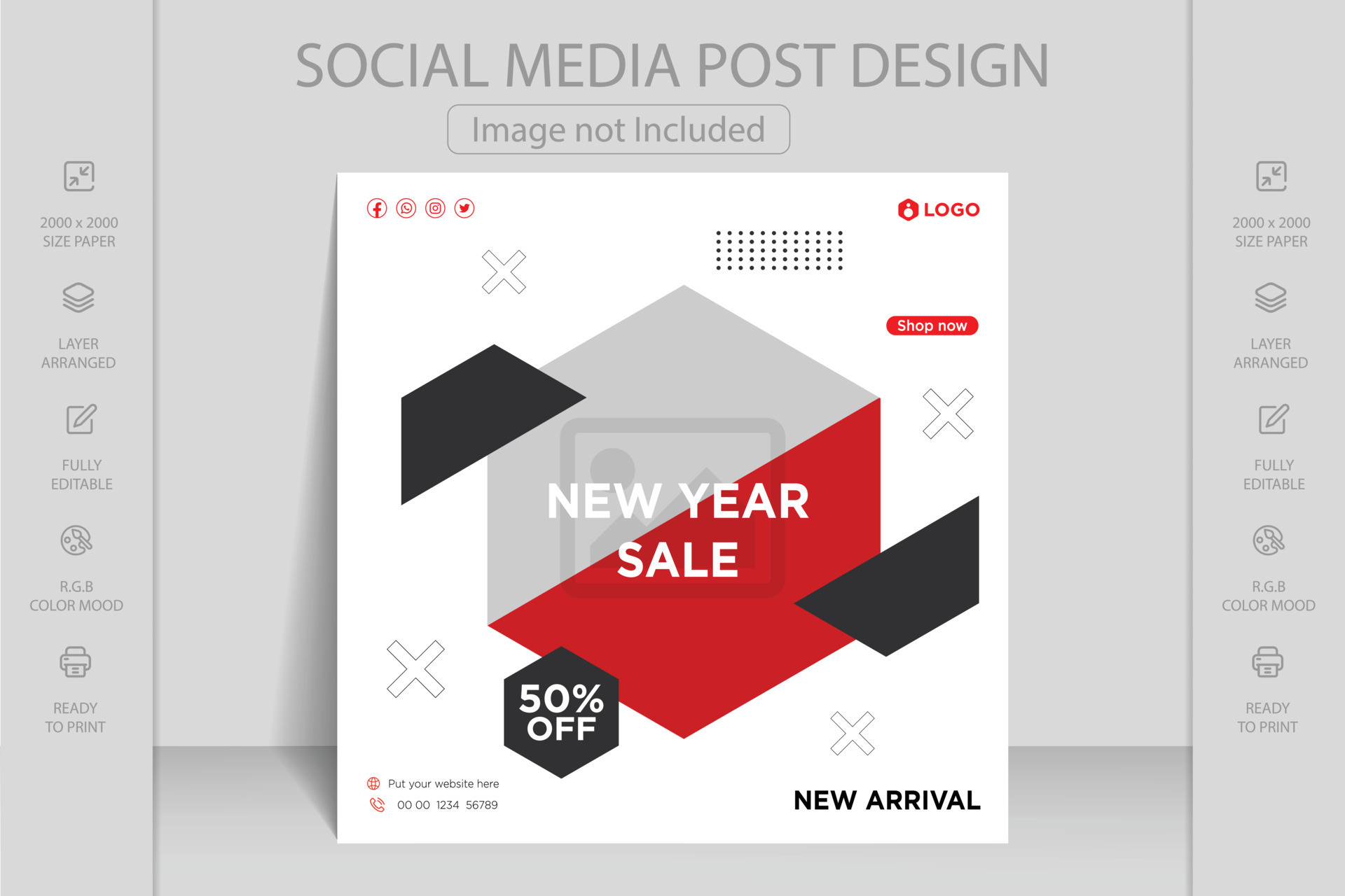 Social Media Poster Template Vector Art, Icons, and Graphics for Free ...
