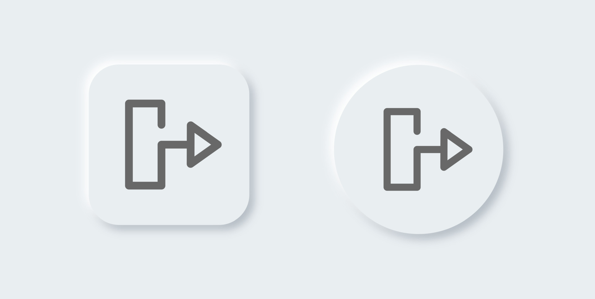 Output Line Icon In Neomorphic Design Style Arrow Signs Vector