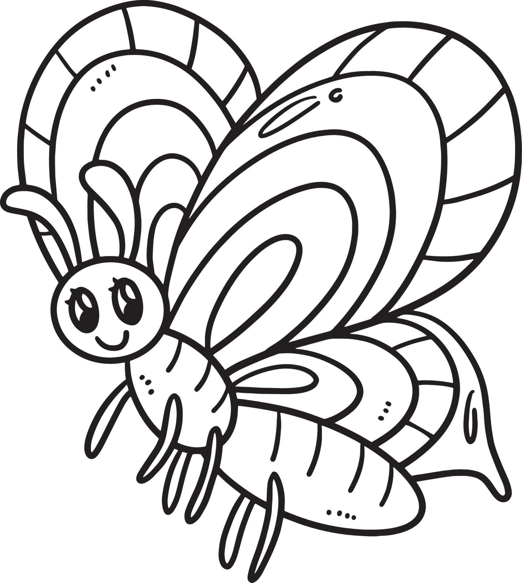 Spring Butterfly Isolated Coloring Page for Kids 15529413 Vector Art at ...
