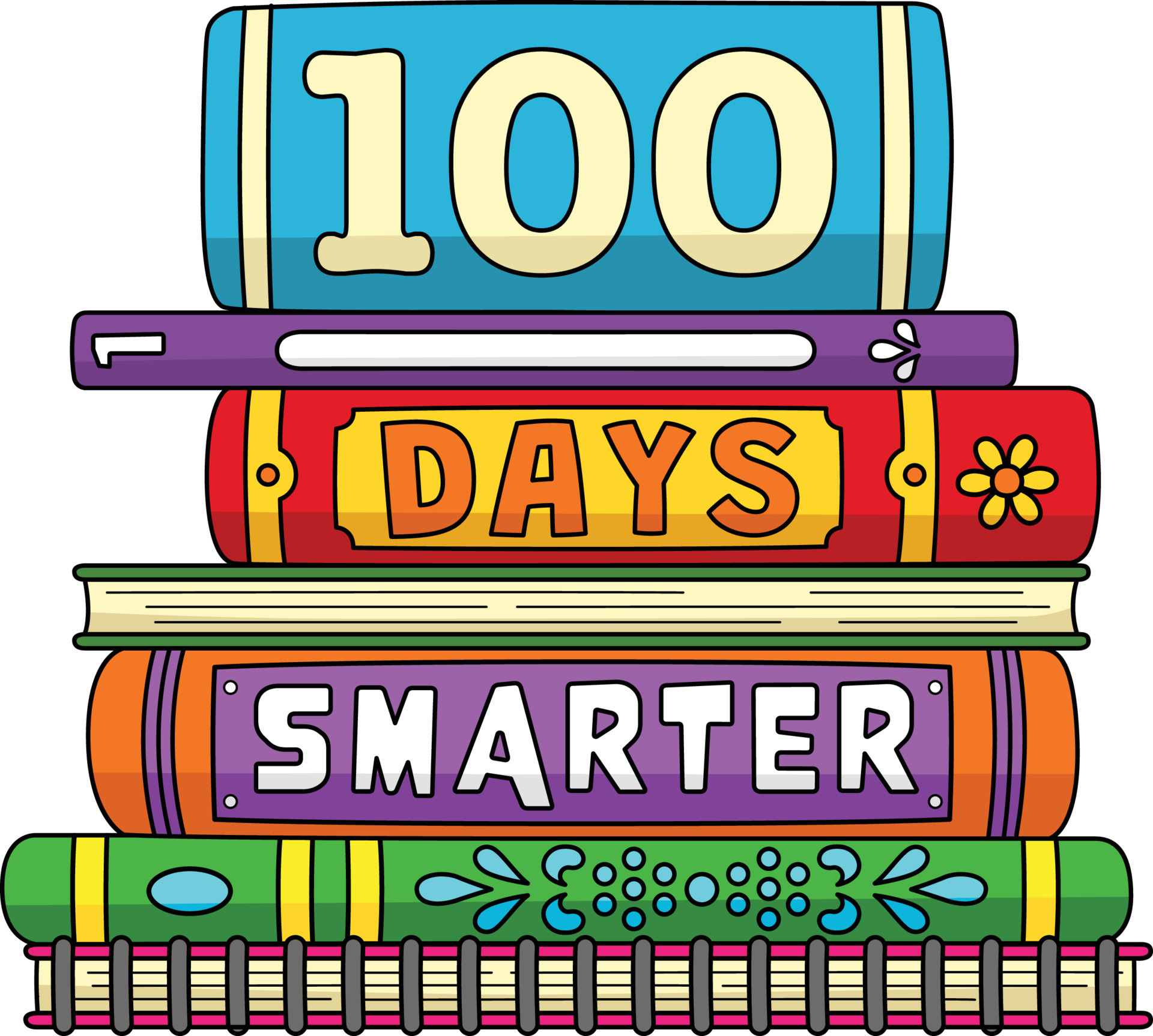 100th Day Of School Smarter Cartoon Clipart 15529439 Vector Art At Vecteezy