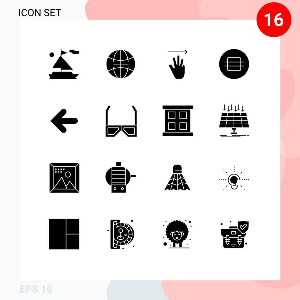 Stock Vector Icon Pack of 16 Line Signs and Symbols for point back ...