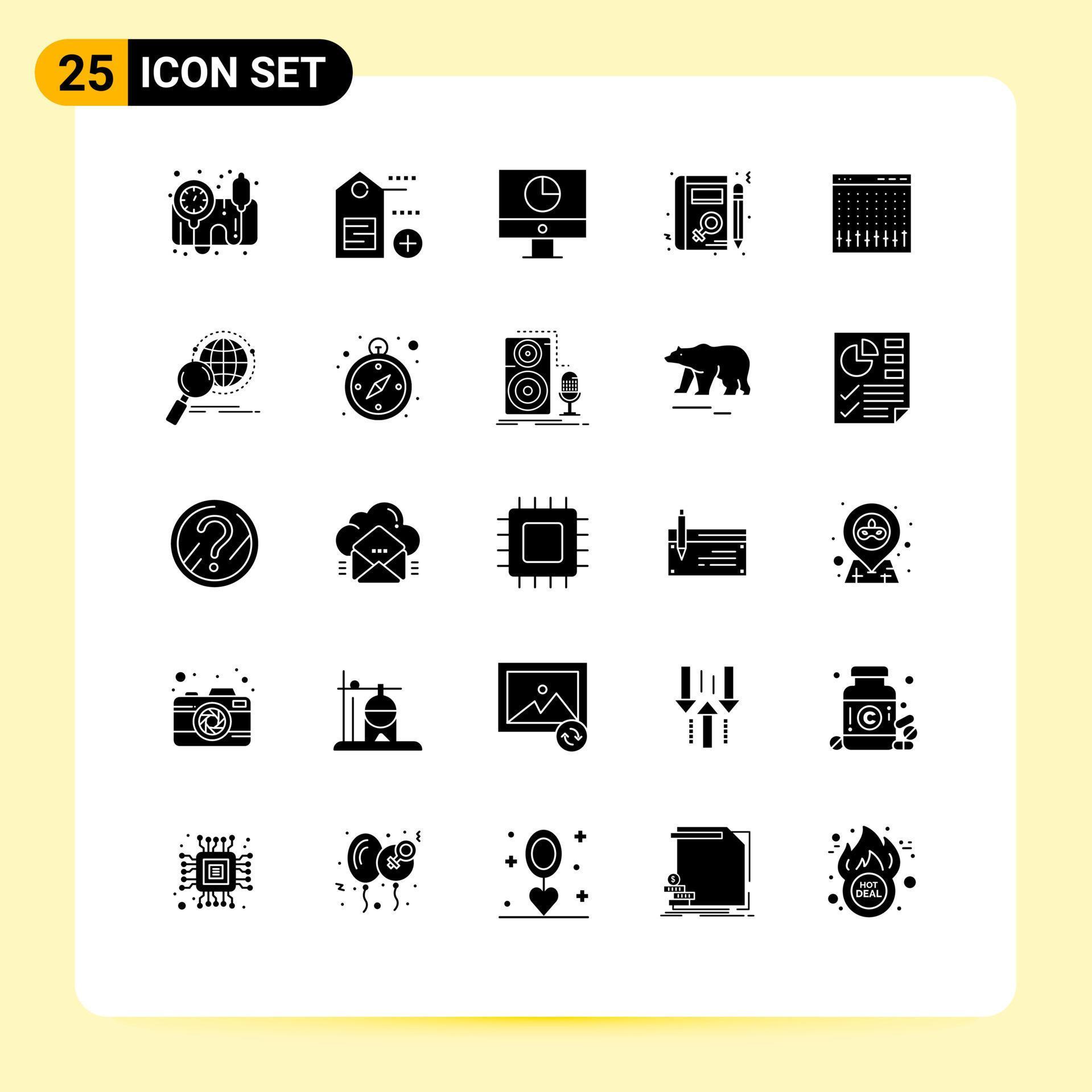 Stock Vector Icon Pack of 25 Line Signs and Symbols for controller ...