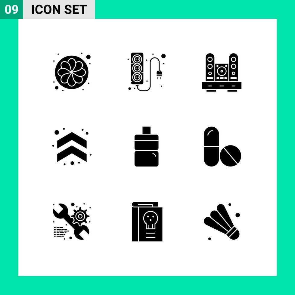 Set Of 9 Modern Ui Icons Symbols Signs For Sport Up Desk Arrows Speaker Editable Vector Design