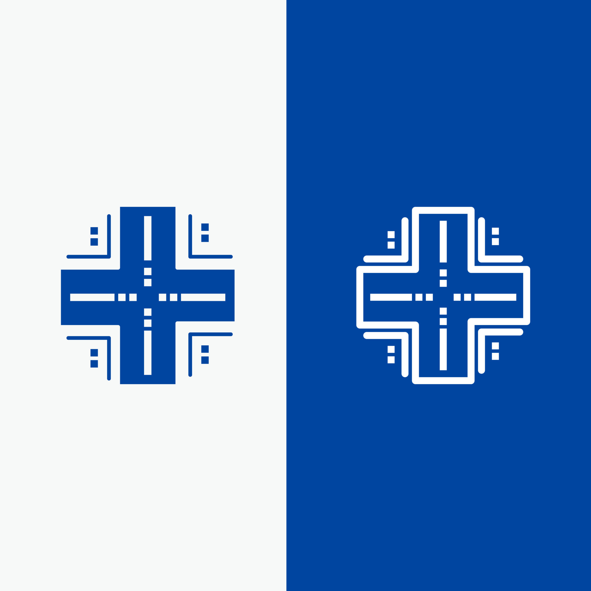 Computing Database Datacenter Mainframe Server Line And Glyph Solid Icon Blue Banner 15532809