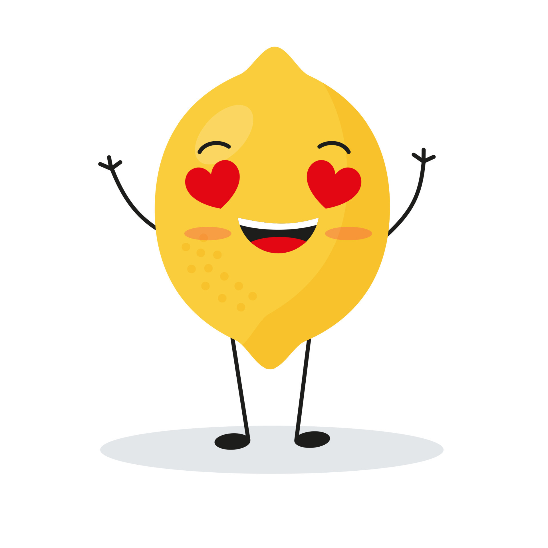 Cute Happy Lemon Character Funny Fruit Emoticon In Flat Style 15540739 Vector Art At Vecteezy