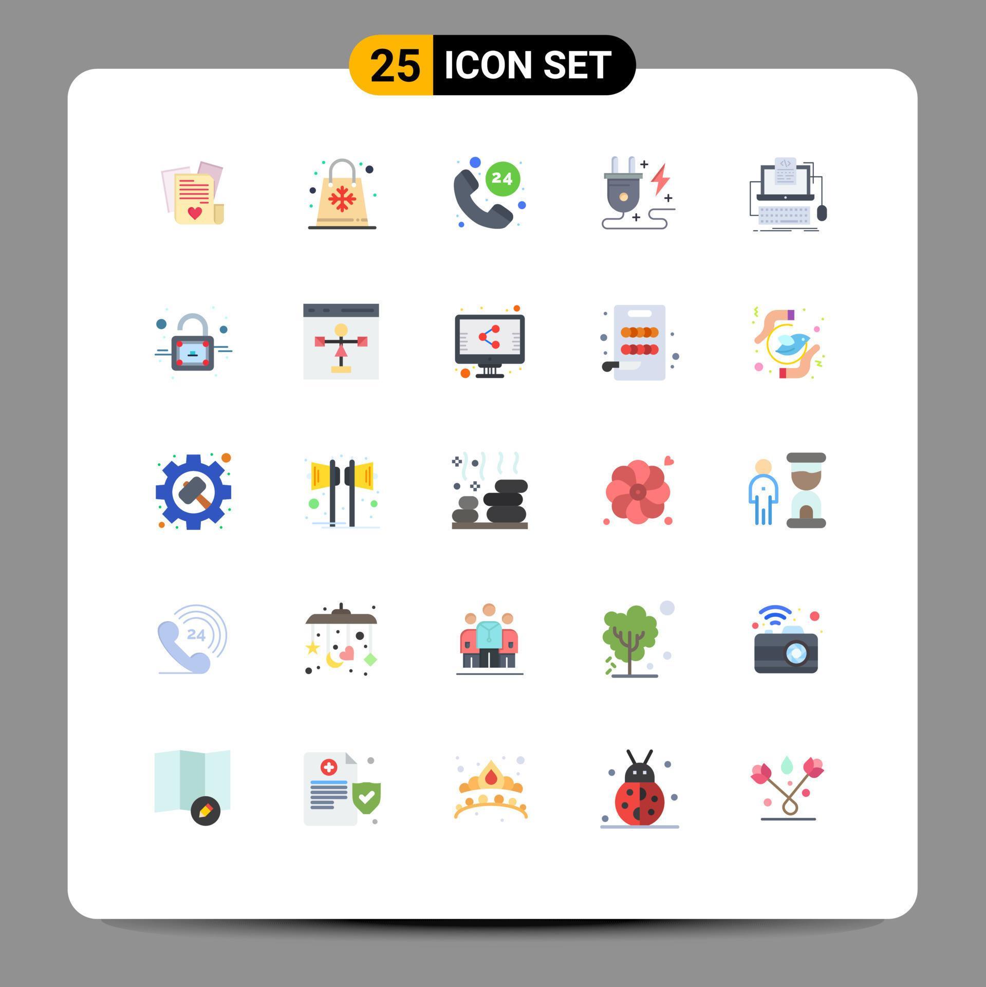 25 Universal Flat Colors Set For Web And Mobile Applications Coding Nature Shopping Power Energy
