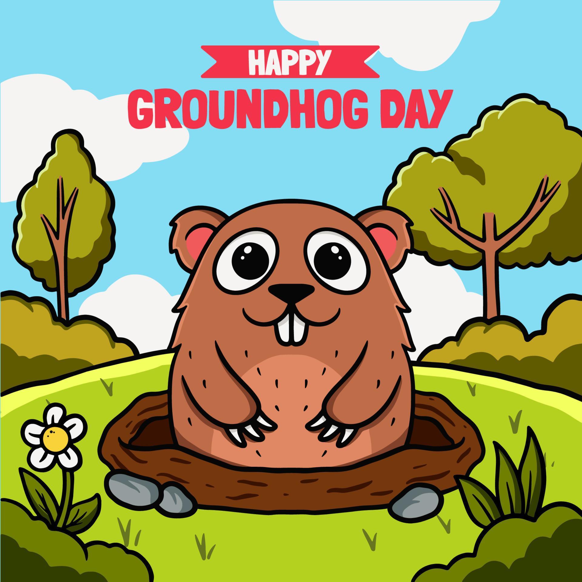 Groundhog Day with Empty Text Concept Art 15545385 Vector Art at Vecteezy