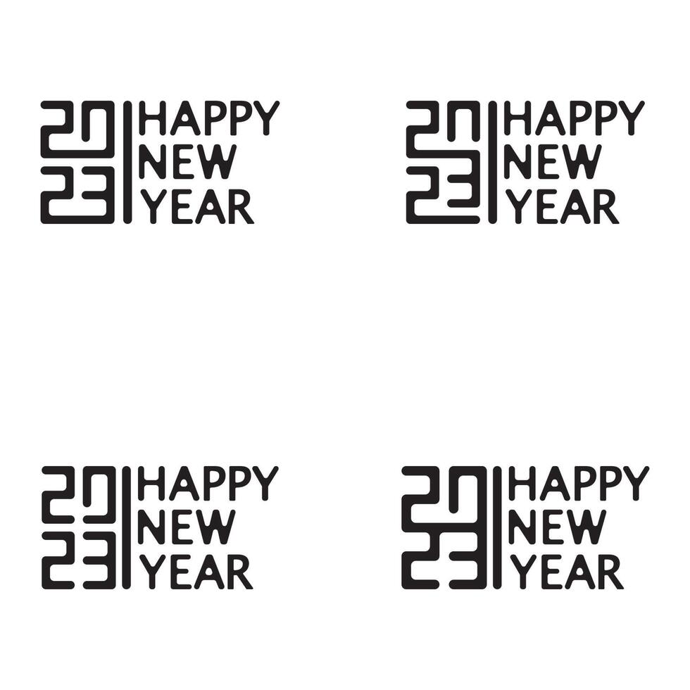 Happy New Year 2023 Text Design Brochure Design Template Card Banner