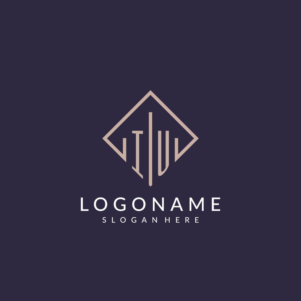 IU initial monogram logo with rectangle style design 15549242 Vector Art at Vecteezy