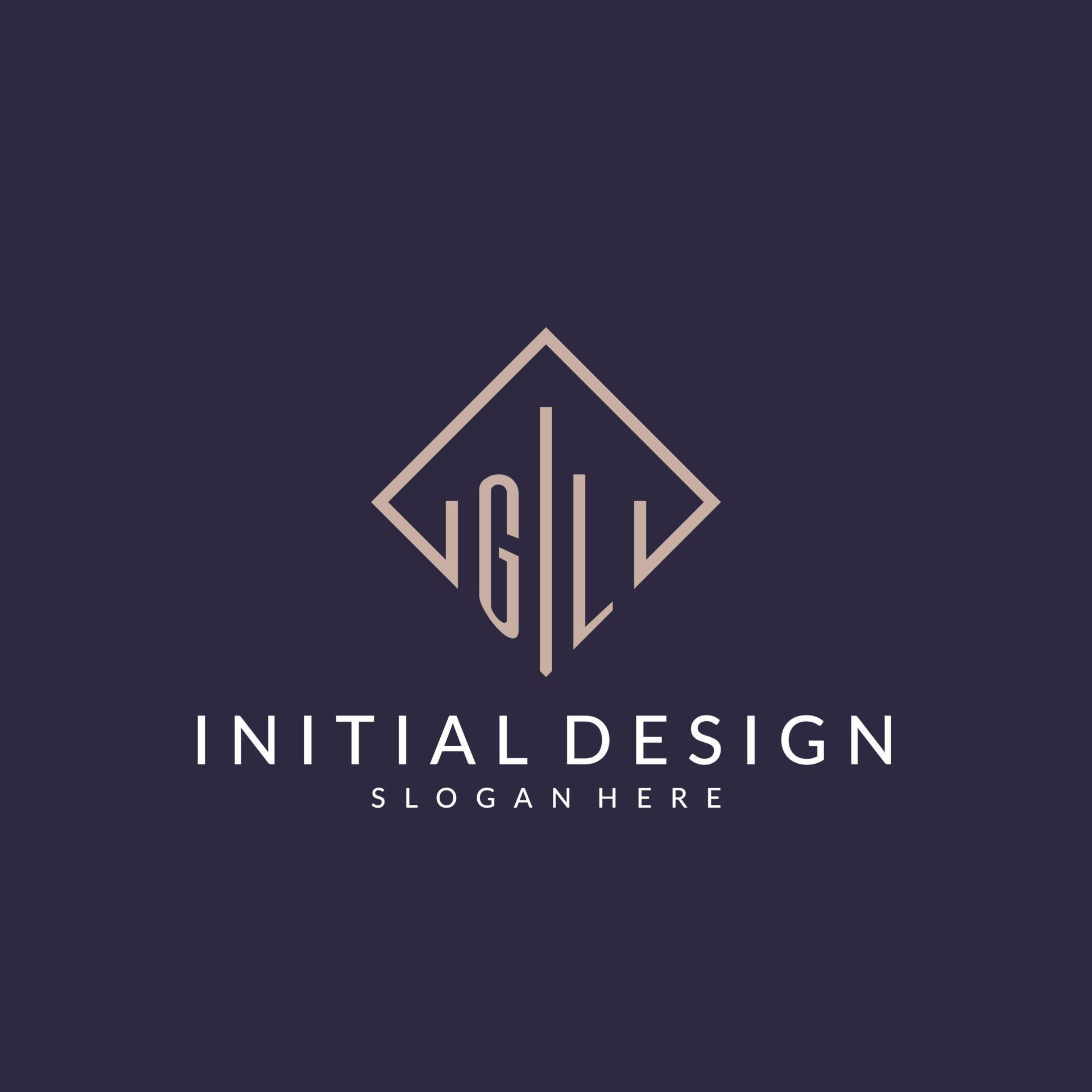 logotipo de monograma inicial gl con diseño de estilo rectangular ... logotipo de monograma inicial gl con diseño de estilo rectangular ...