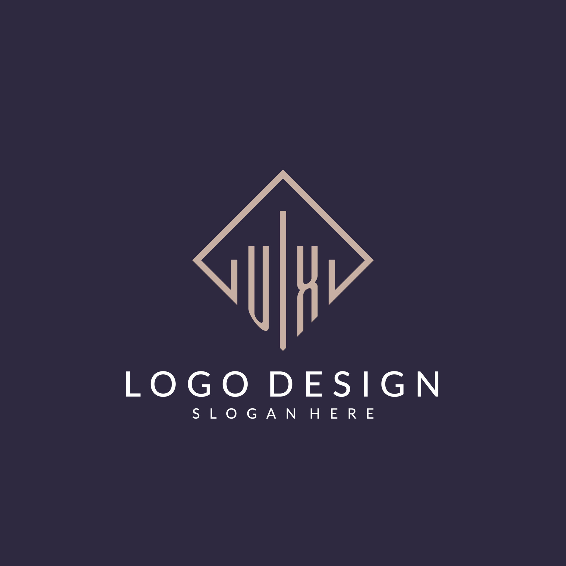 UX initial monogram logo with rectangle style design 15549271 Vector Art at Vecteezy