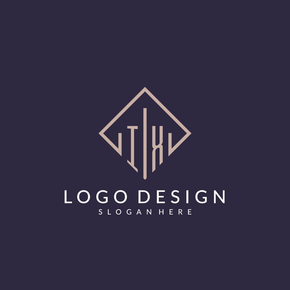 IX initial monogram logo with rectangle style design 15549538 Vector Art at Vecteezy