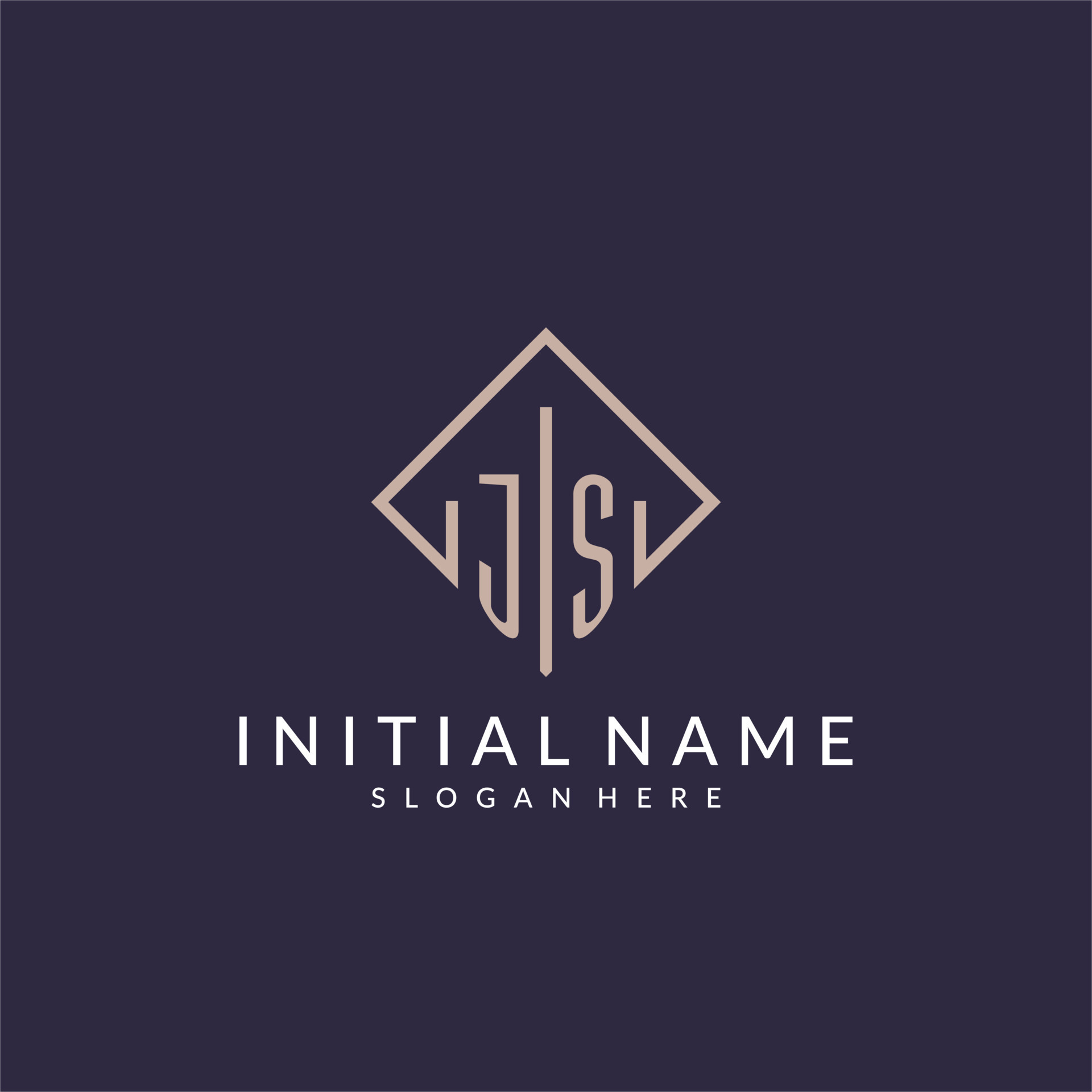 JS initial monogram logo with rectangle style design 15549717 Vector ...