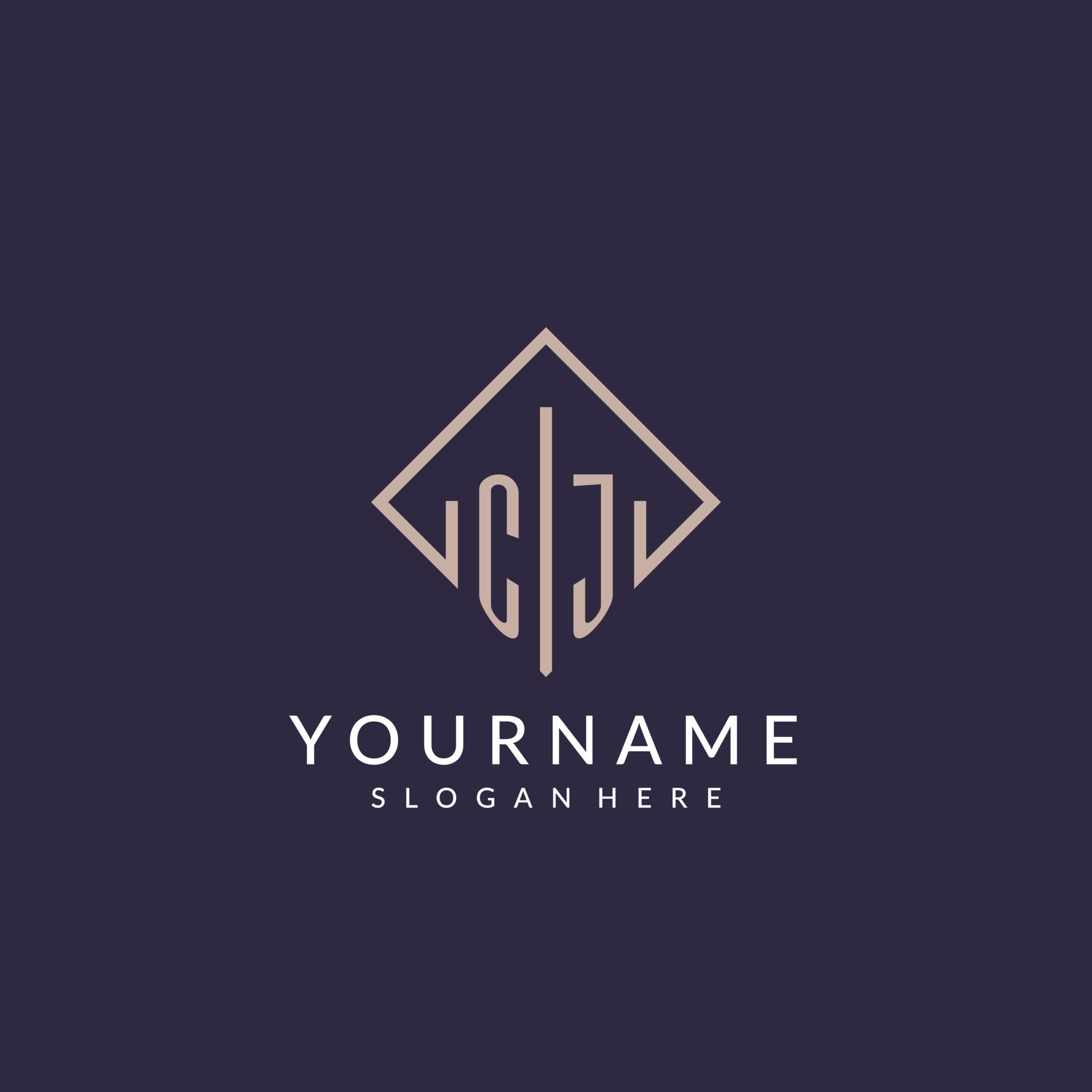 CJ initial monogram logo with rectangle style design 15549906 Vector ...