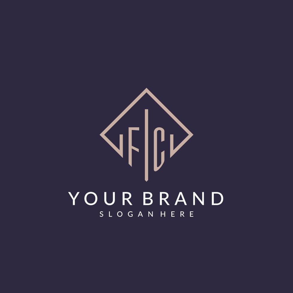 FC initial monogram logo with rectangle style design 15549964 Vector Art at Vecteezy