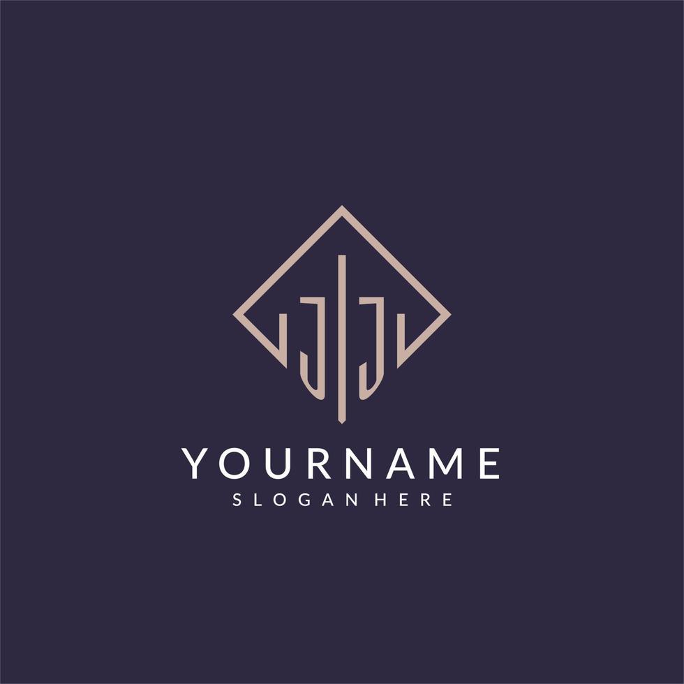 JJ initial monogram logo with rectangle style design 15549987 Vector Art at Vecteezy