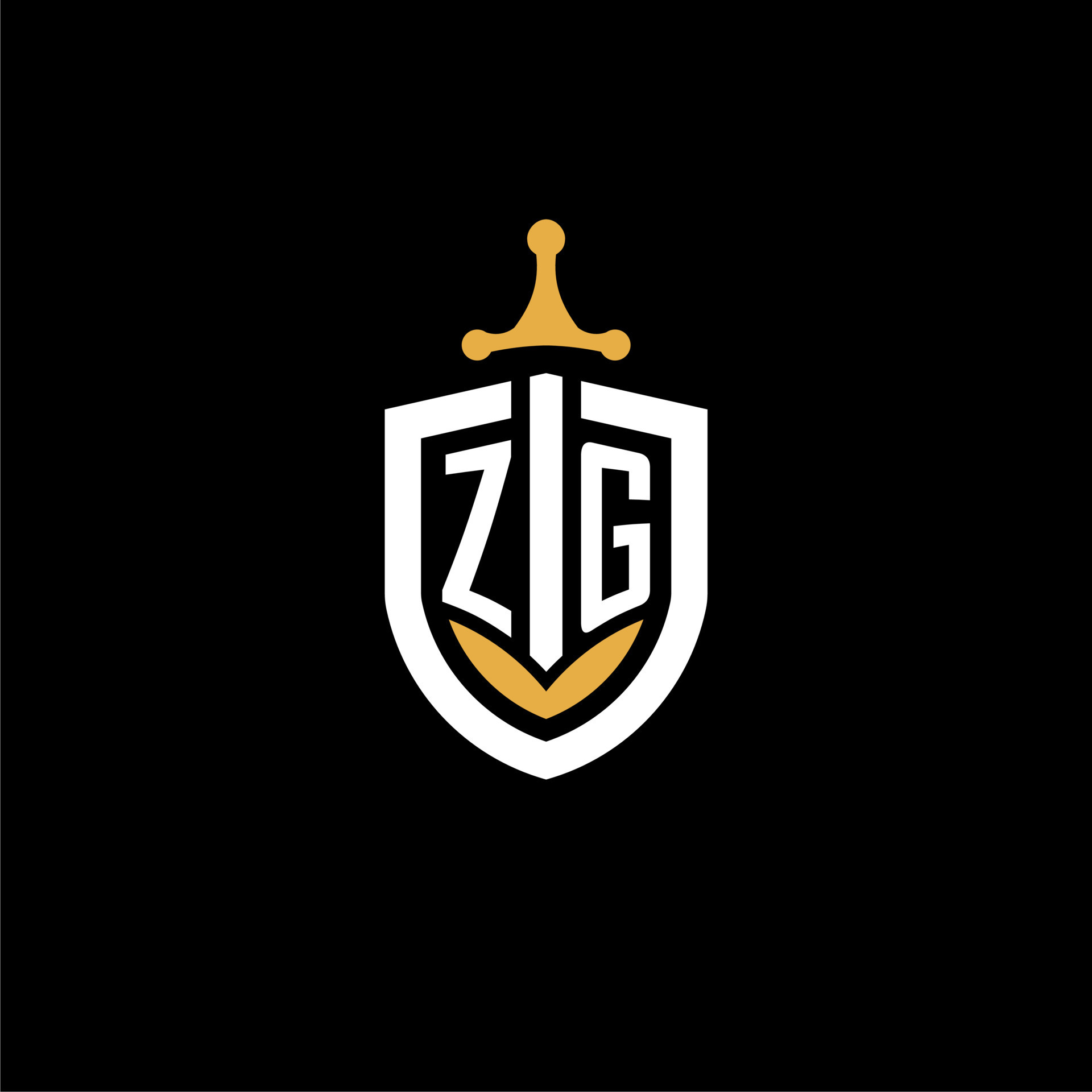 Creative letter ZG logo gaming esport with shield and sword design ideas 15550241 Vector Art at ...