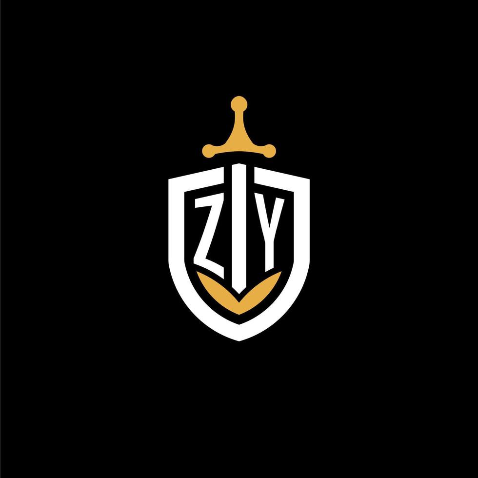 Creative letter ZY logo gaming esport with shield and sword design ideas 15550398 Vector Art at ...
