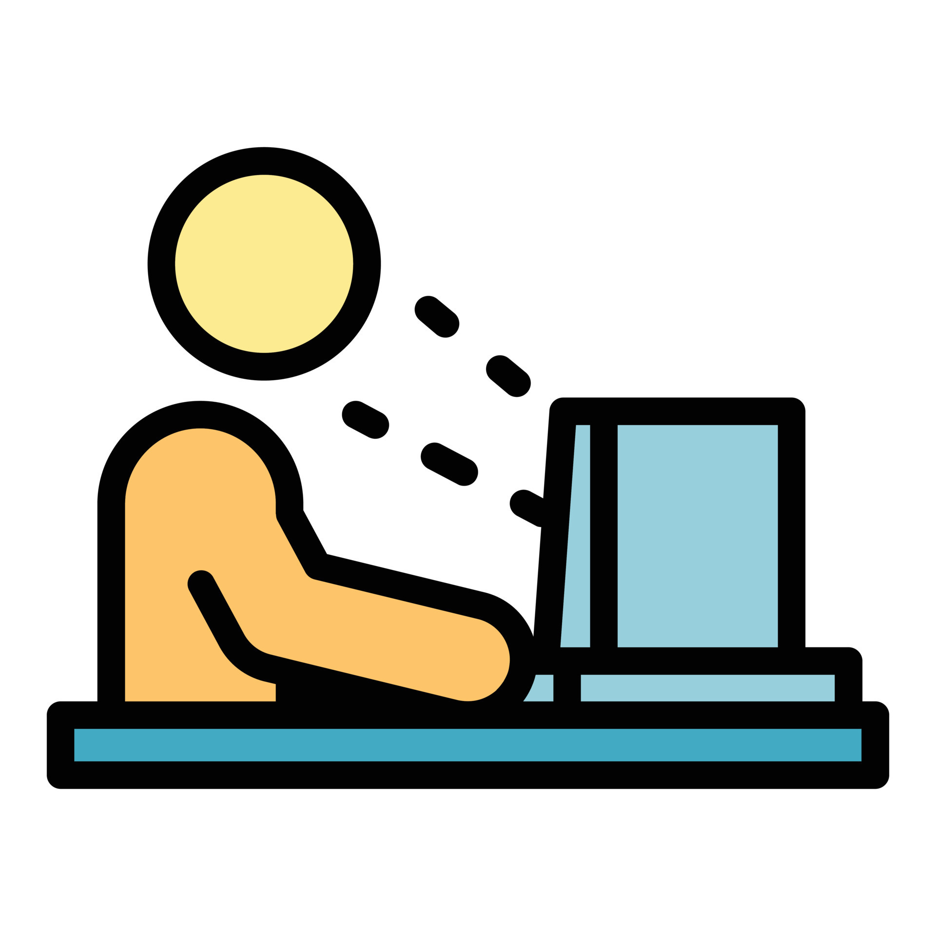 Working computer icon color outline vector 15552268 Vector Art at Vecteezy