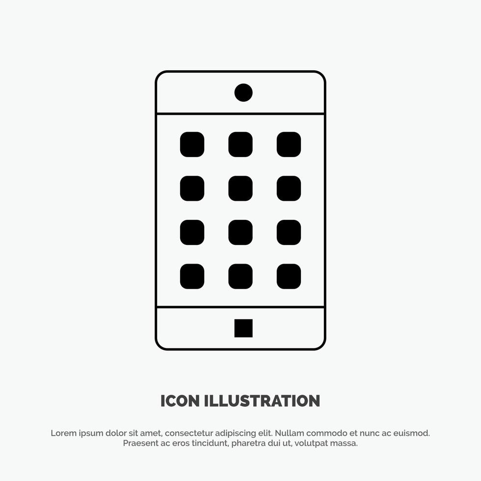 Application Mobile Mobile Application Password Line Icon Vector 15553898 Vector Art At Vecteezy