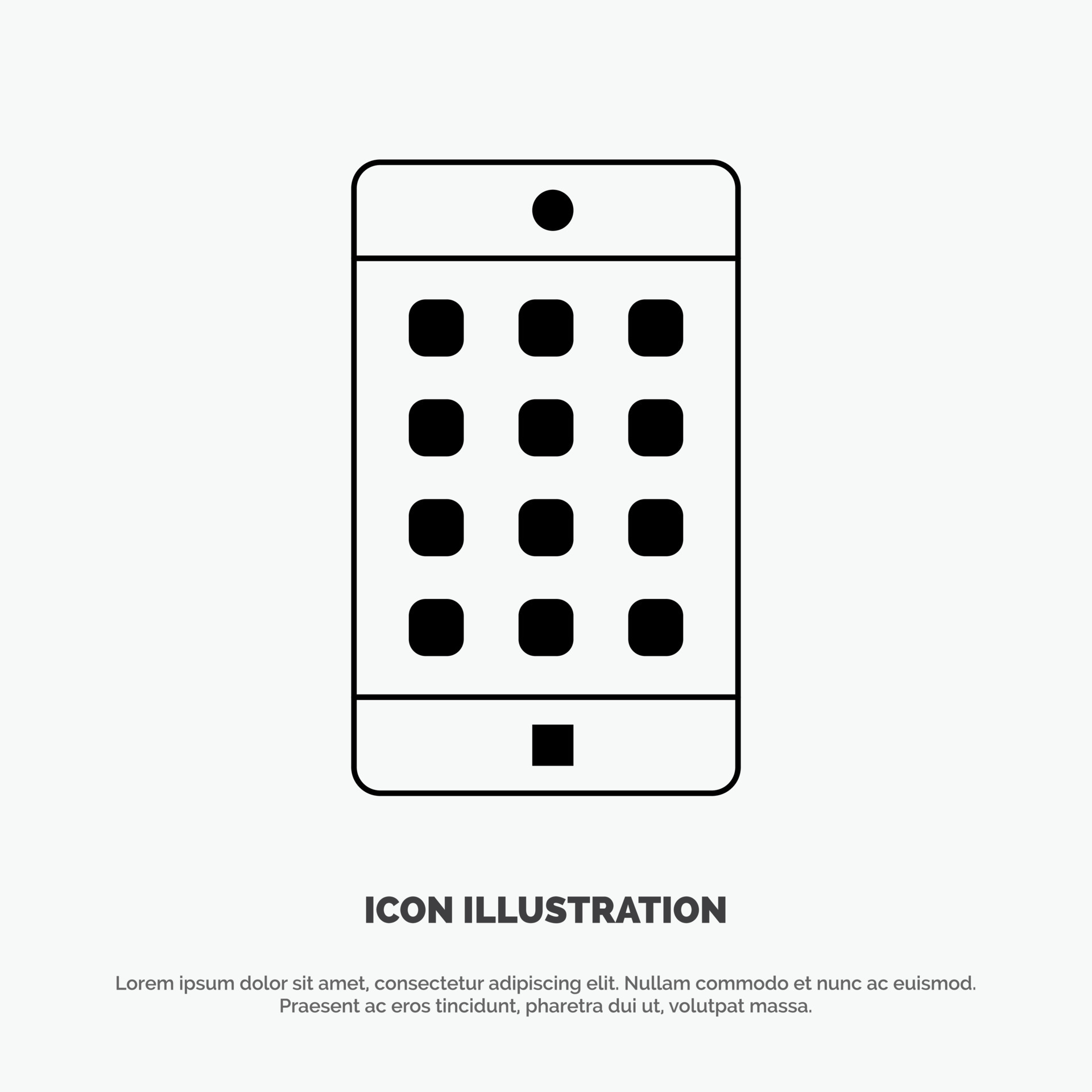 Application Mobile Mobile Application Password Line Icon Vector