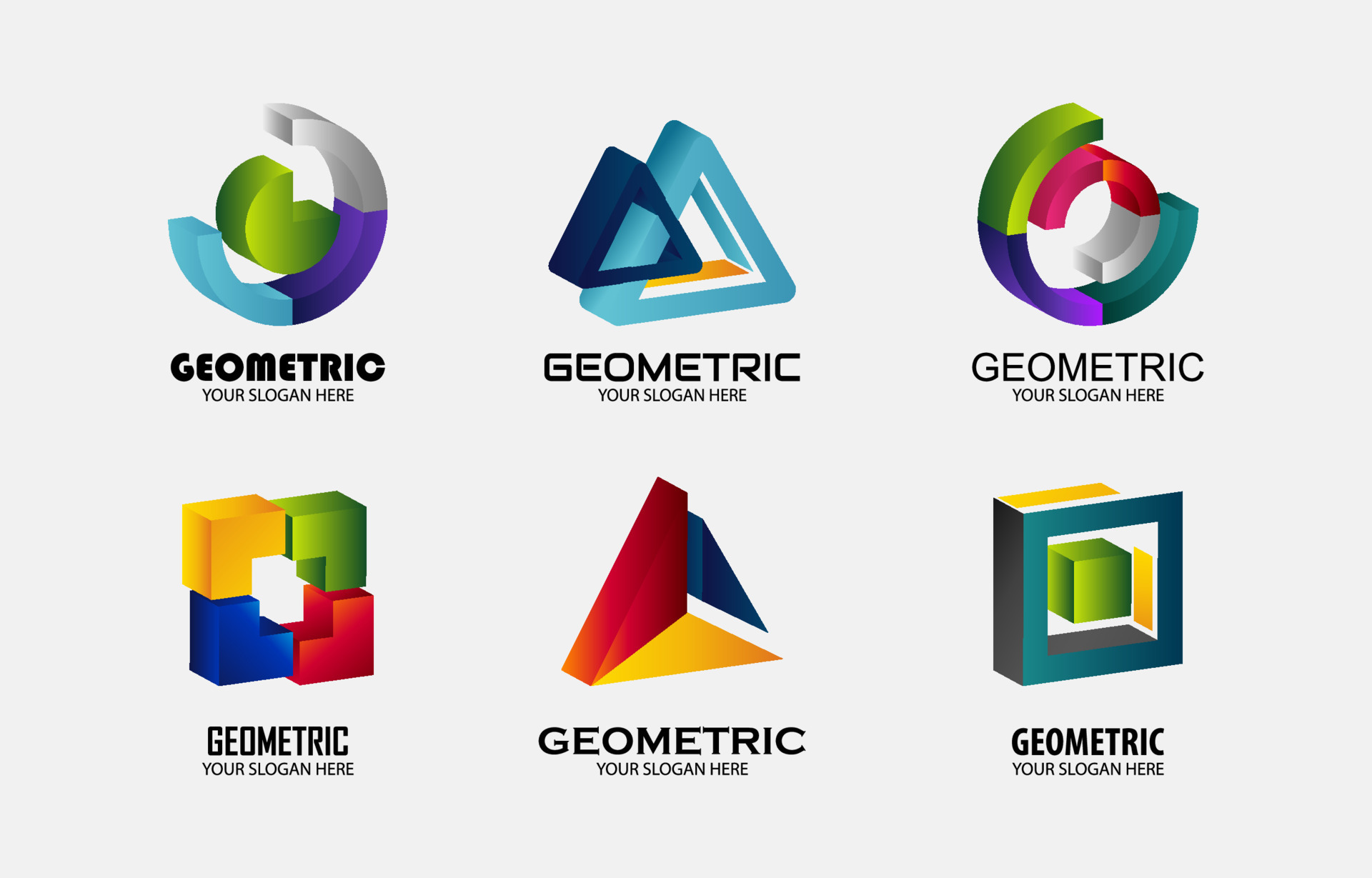 colección de logotipos geométricos 3d 15555617 Vector en Vecteezy