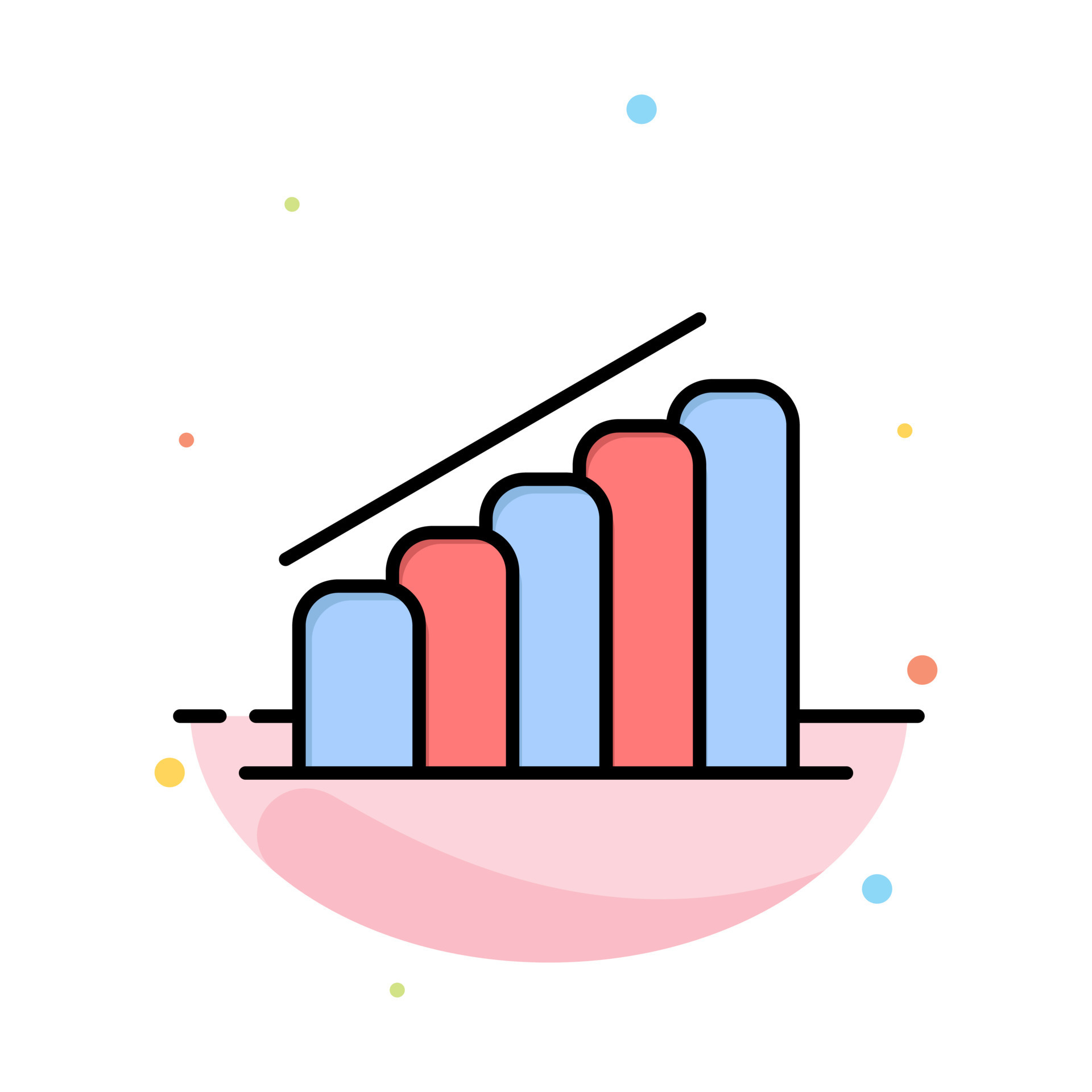 Chart Progress Report Analysis Abstract Flat Color Icon Template 15560090 Vector Art At Vecteezy