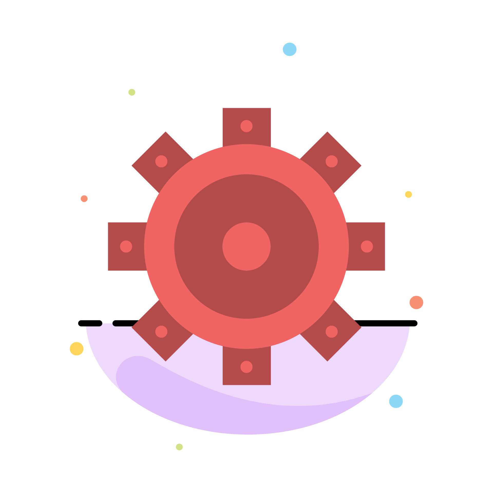 Construction Building Setting Abstract Flat Color Icon Template