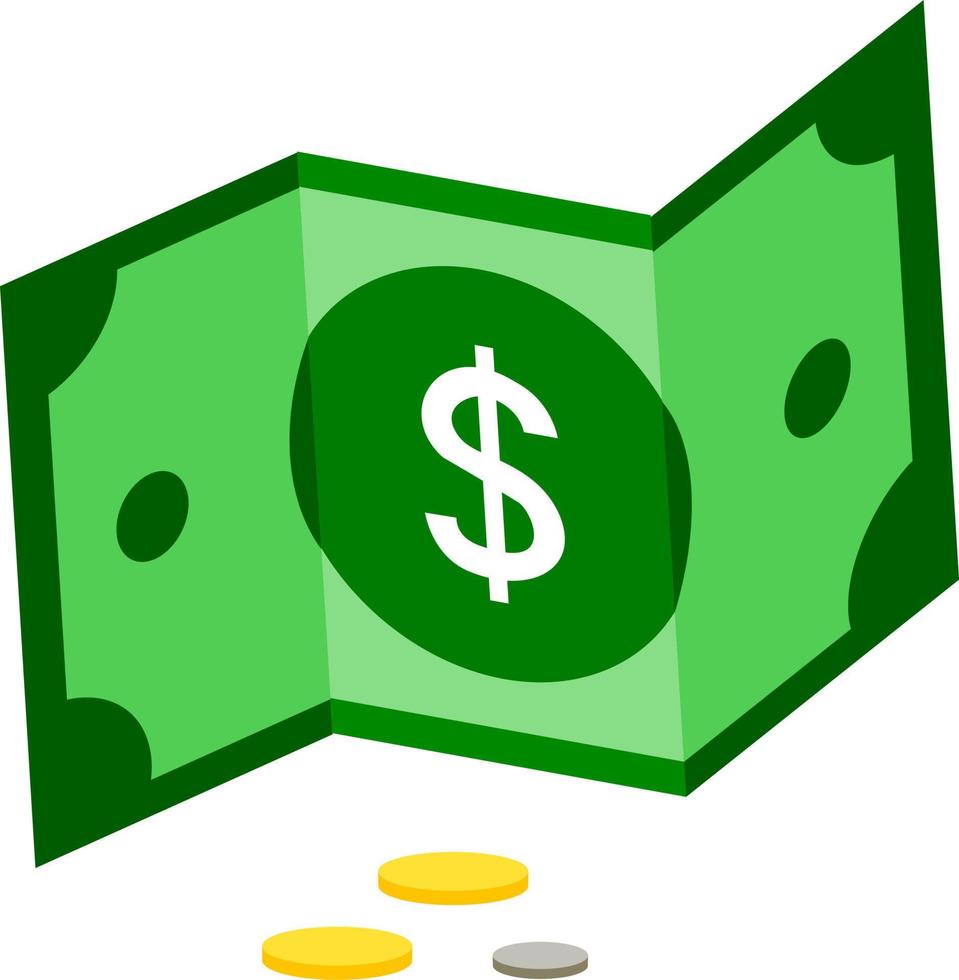 Sample Money Vector Illustration Free Vector Banknote And Coins