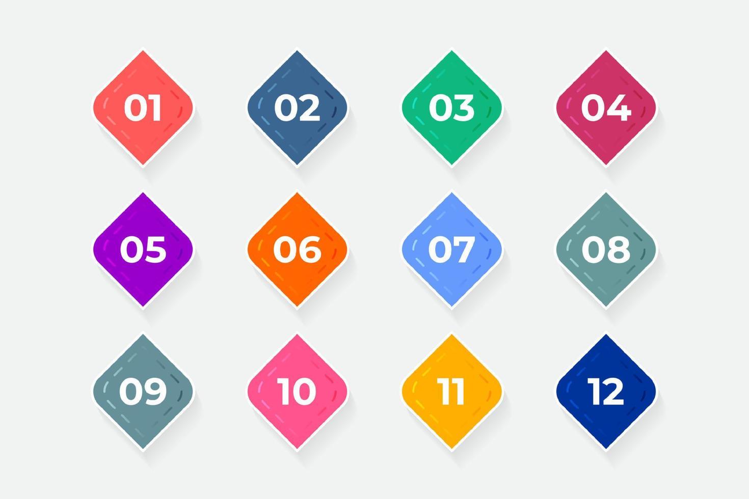 Bullet Points Numbers from One to Twelve 15566552 Vector Art at Vecteezy Bullet Points Numbers from One to Twelve 15566552 Vector Art at Vecteezy