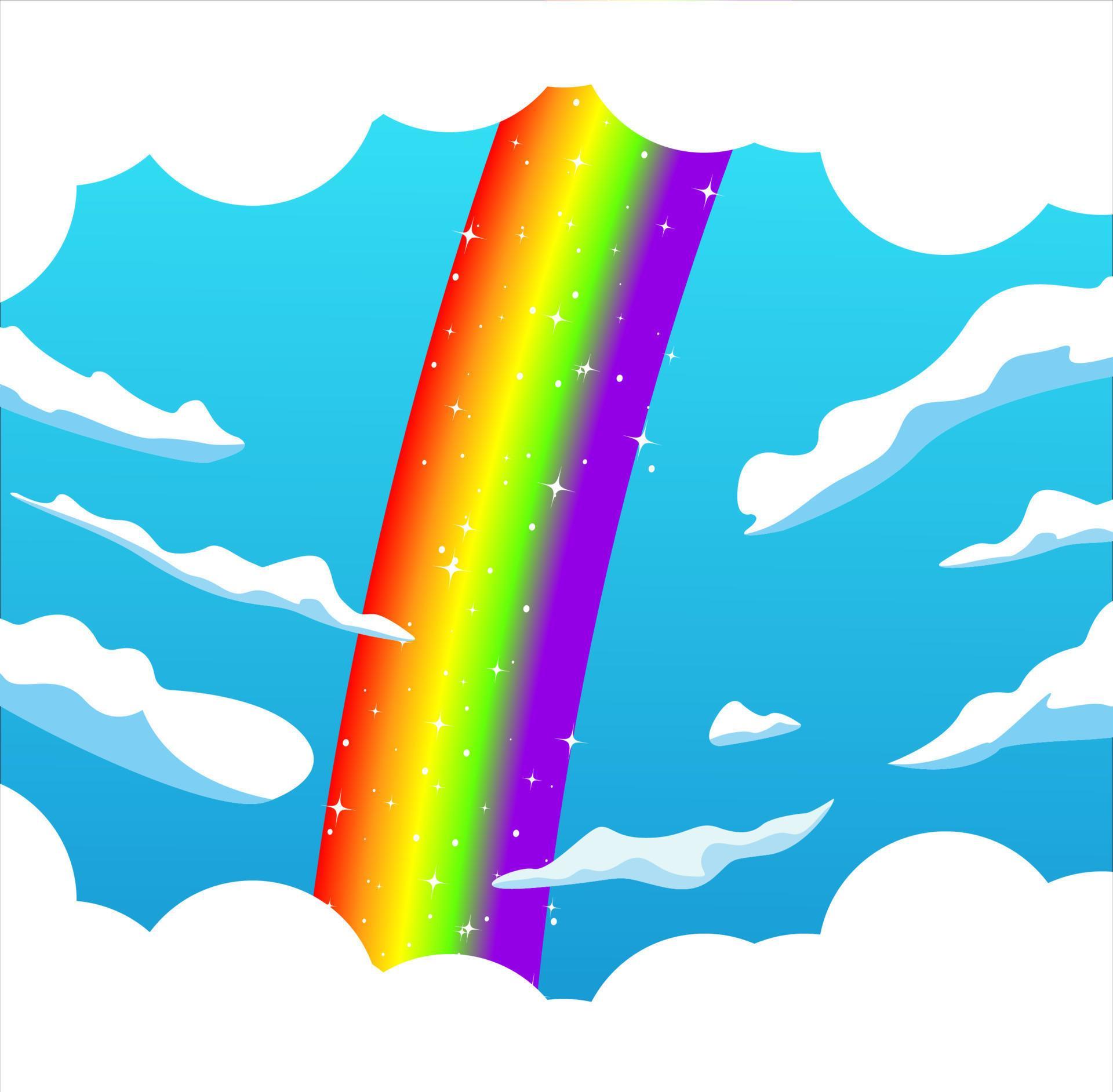 Colorful rainbow with clouds, backgrounds vector illustration 15566745 ...