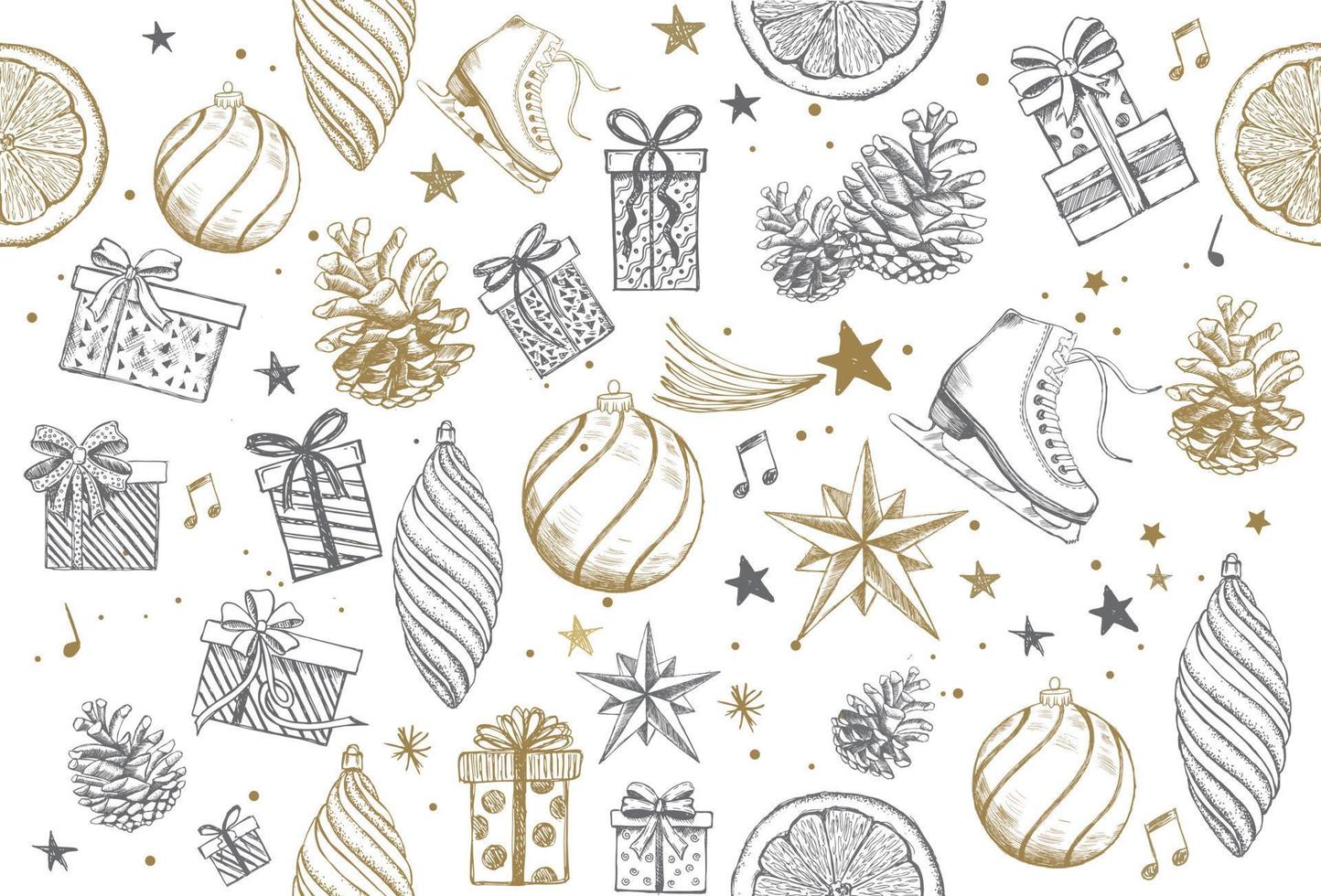 Merry Christmas set. Hand drawn illustration. 15567613 Vector Art at ...