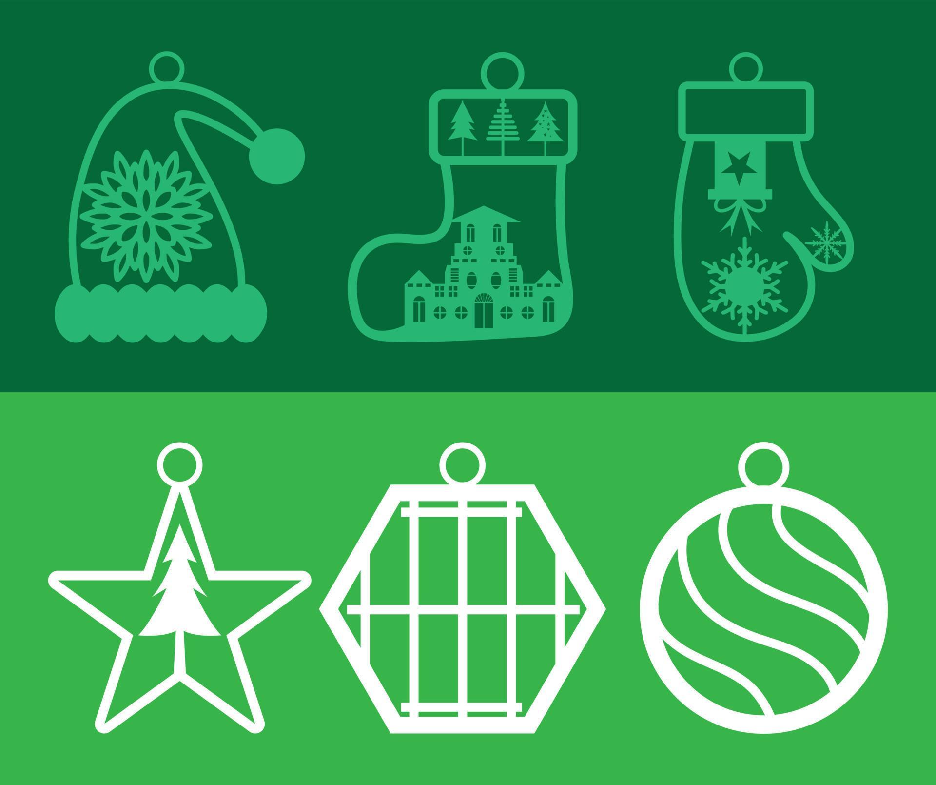 christmas decoration ornaments elements vector design 15567986 Vector ...