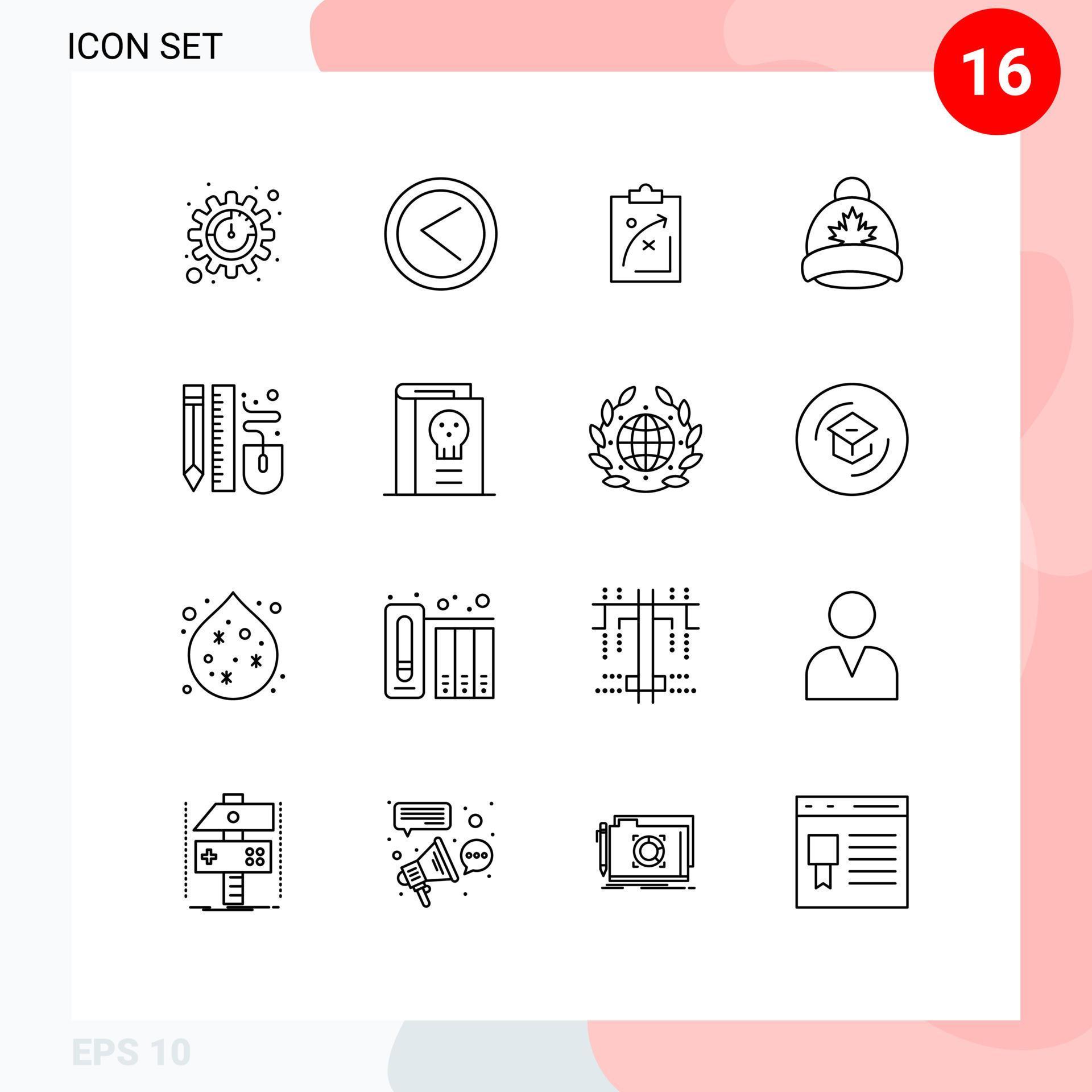 Editable Vector Line Pack Of 16 Simple Outlines Of Drawing Leaf