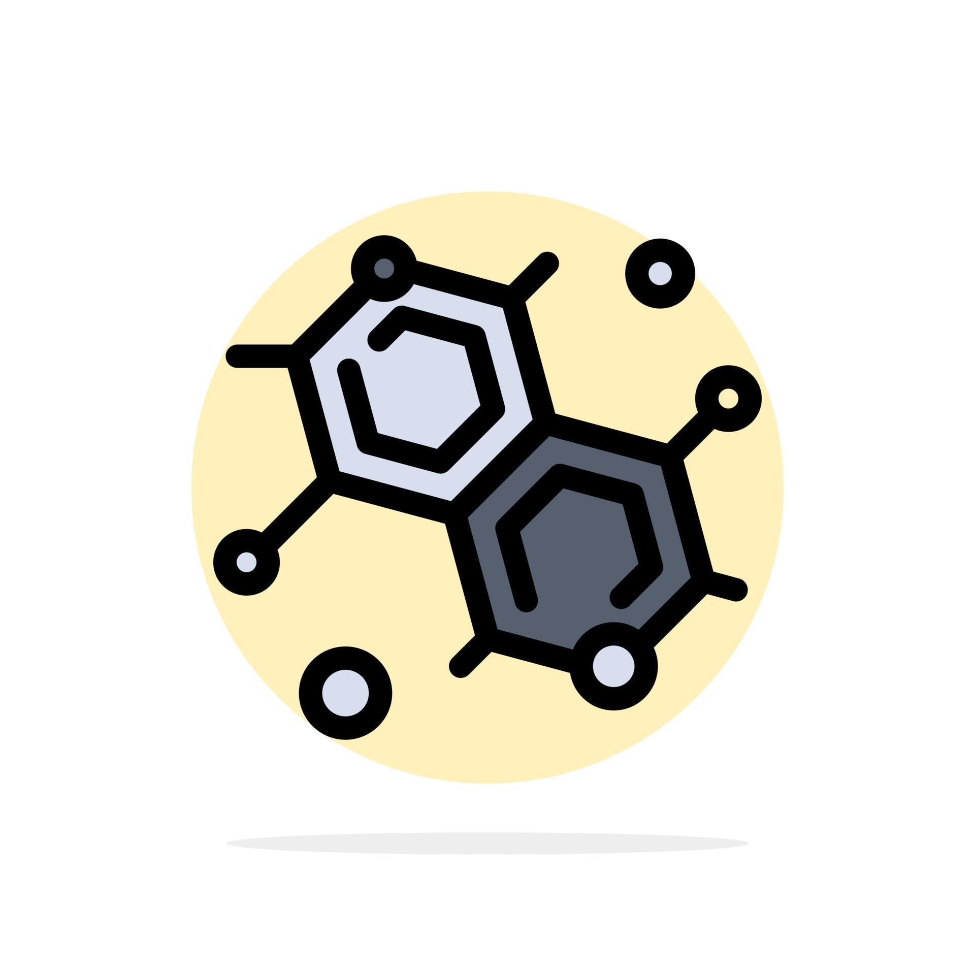 Chemist Molecular Science Abstract Circle Background Flat Color Icon