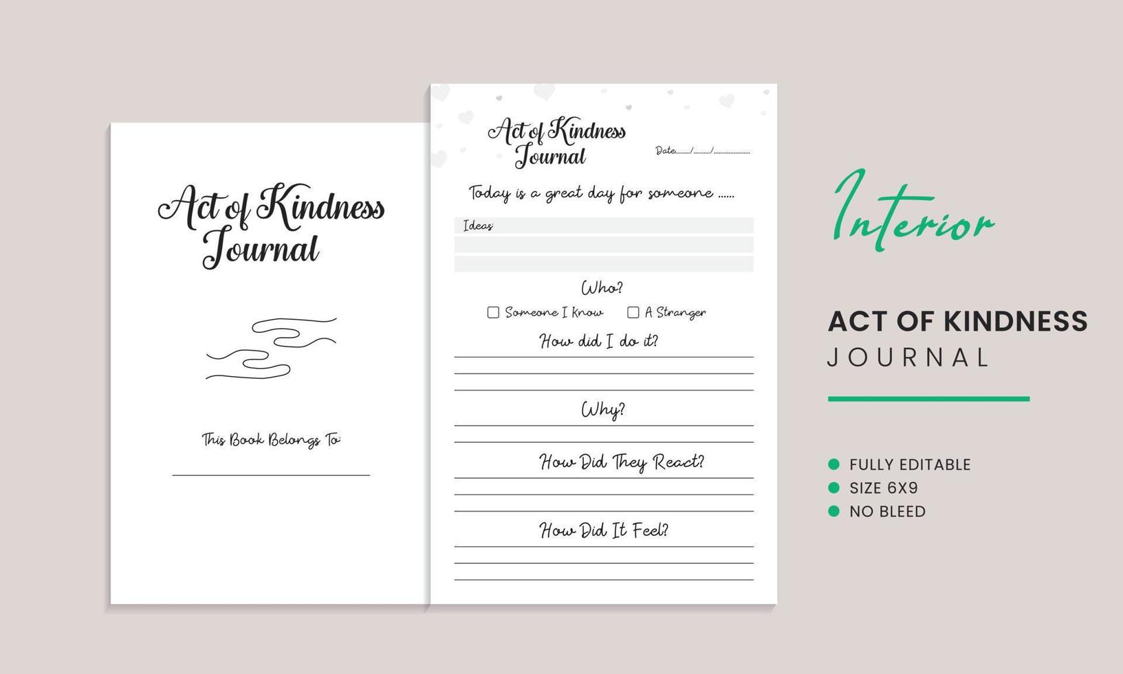 Act of Kindness Journal Interior Template 15575452 Vector Art at Vecteezy