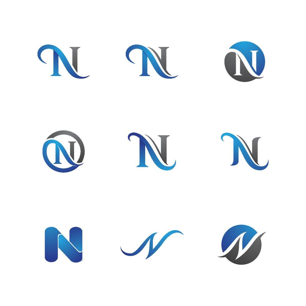 N Letter Logo Template 15576587 Vector Art at Vecteezy