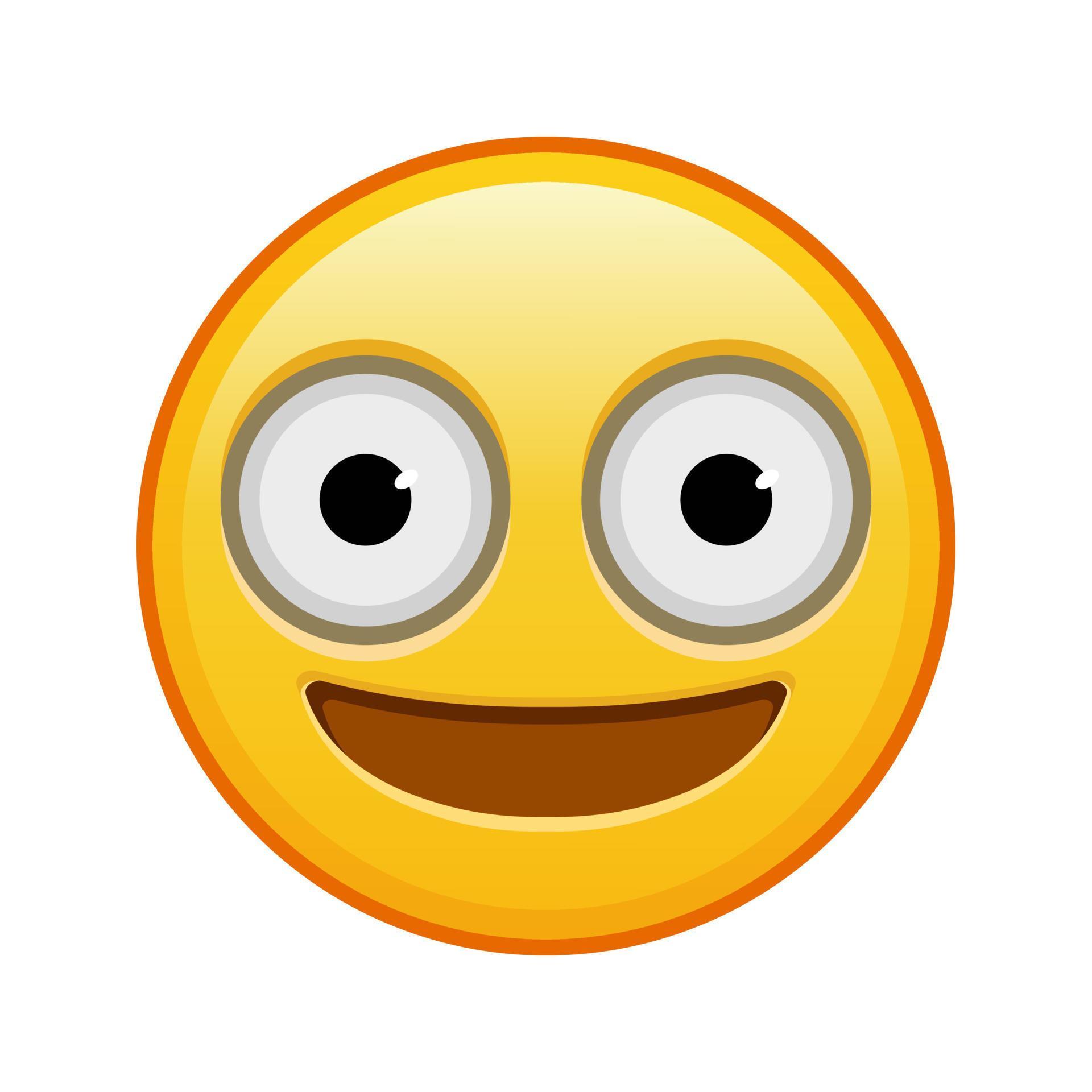 Face With Big Eyes Large Size Of Yellow Emoji Smile 15577233 Vector Art At Vecteezy