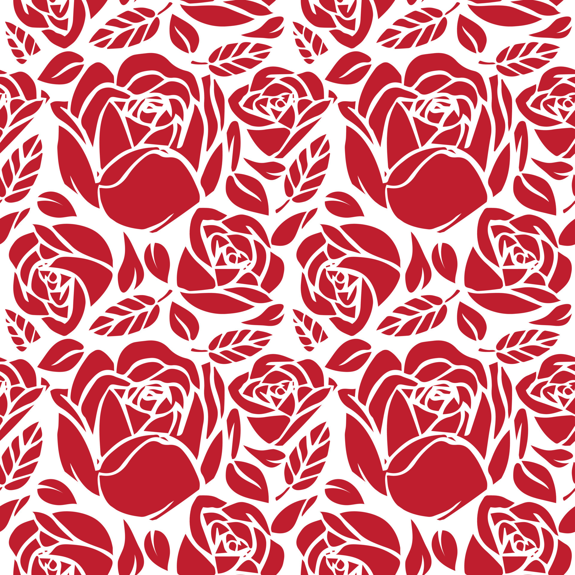 Red rose Floral Seamless vector illustration pattern background. Design ...