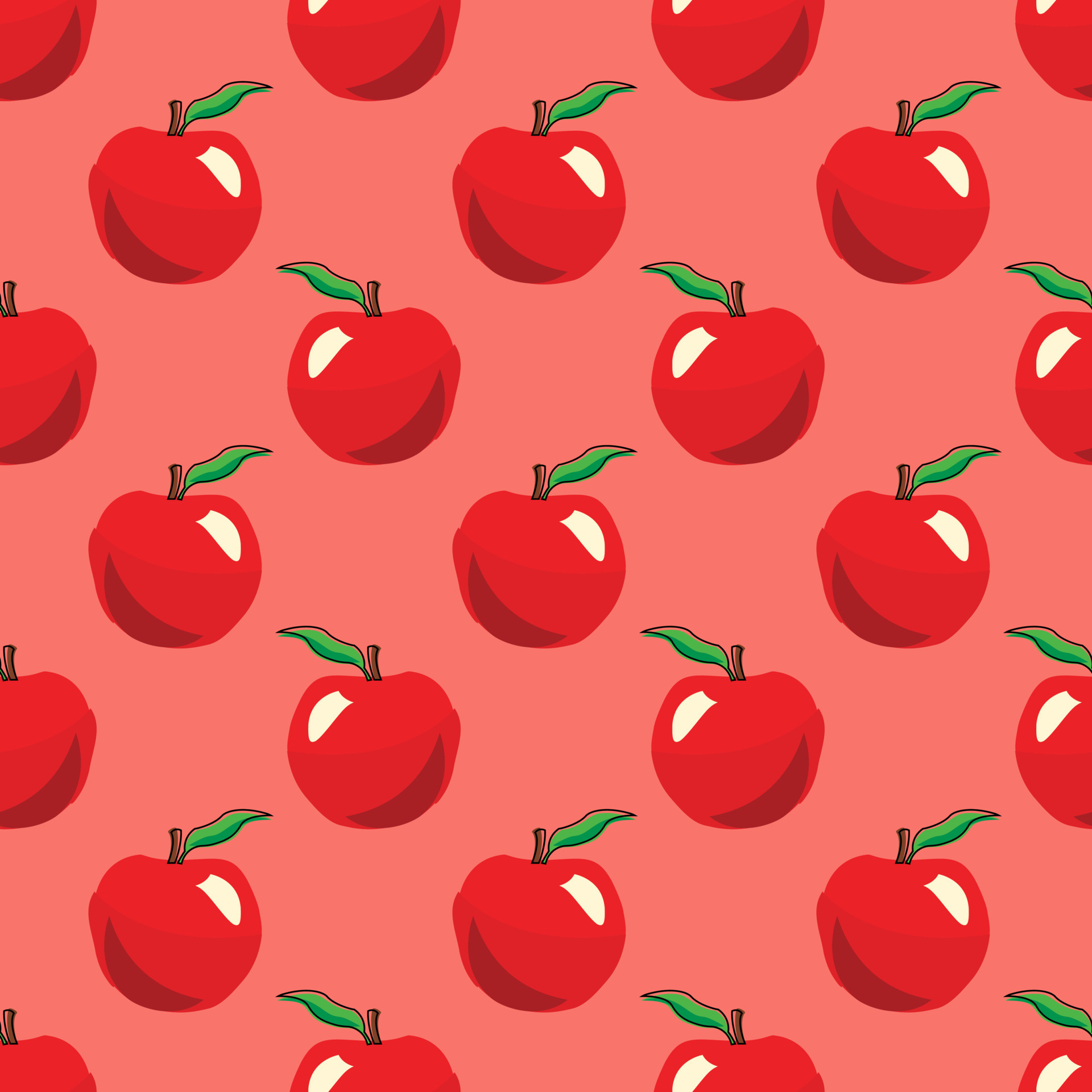 Apple fruits seamless vector pattern background. design for use ...