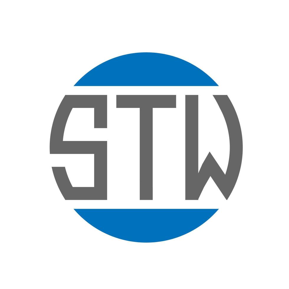 Stw Letter Logo Design On White Background Stw Creative Initials Circle Logo Concept Stw