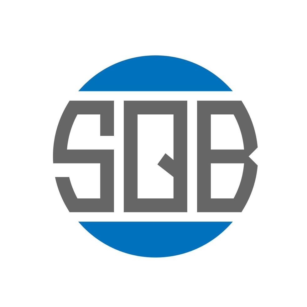 diseño de logotipo de letra sqb sobre fondo blanco. concepto de logotipo de círculo de iniciales ...