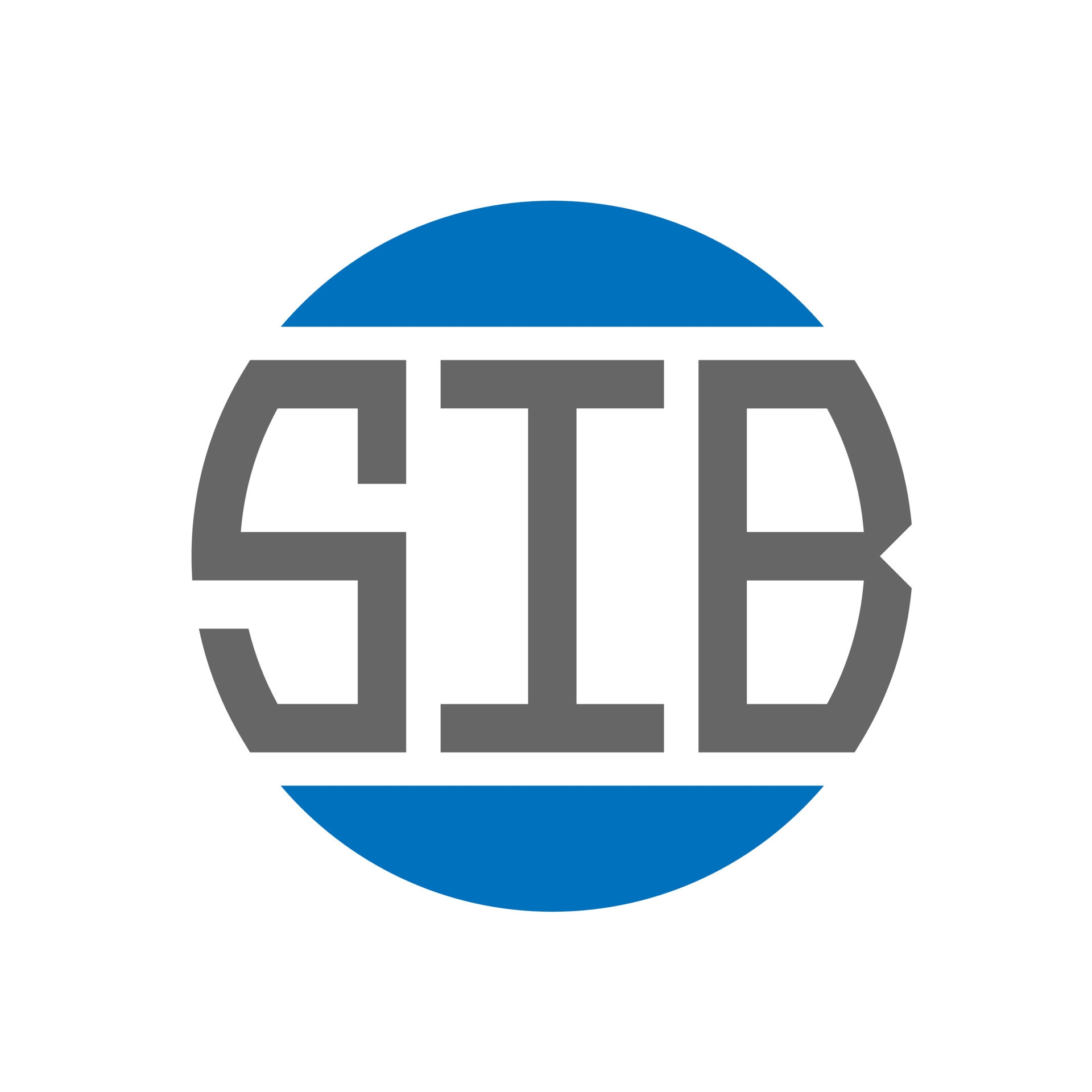 diseño de logotipo de letra sib sobre fondo blanco. concepto de logotipo de círculo de iniciales ...