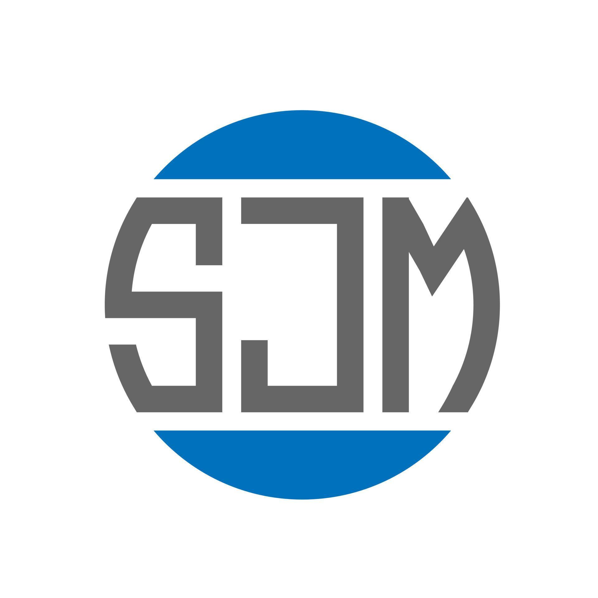 Sjm Letter Logo Design On White Background Sjm Creative Initials Circle Logo Concept Sjm