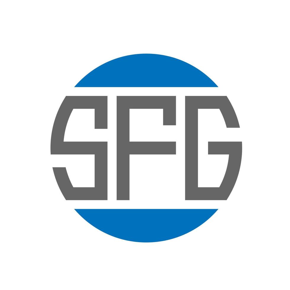 diseño de logotipo de letra sfg sobre fondo blanco. concepto de logotipo de círculo de iniciales ...