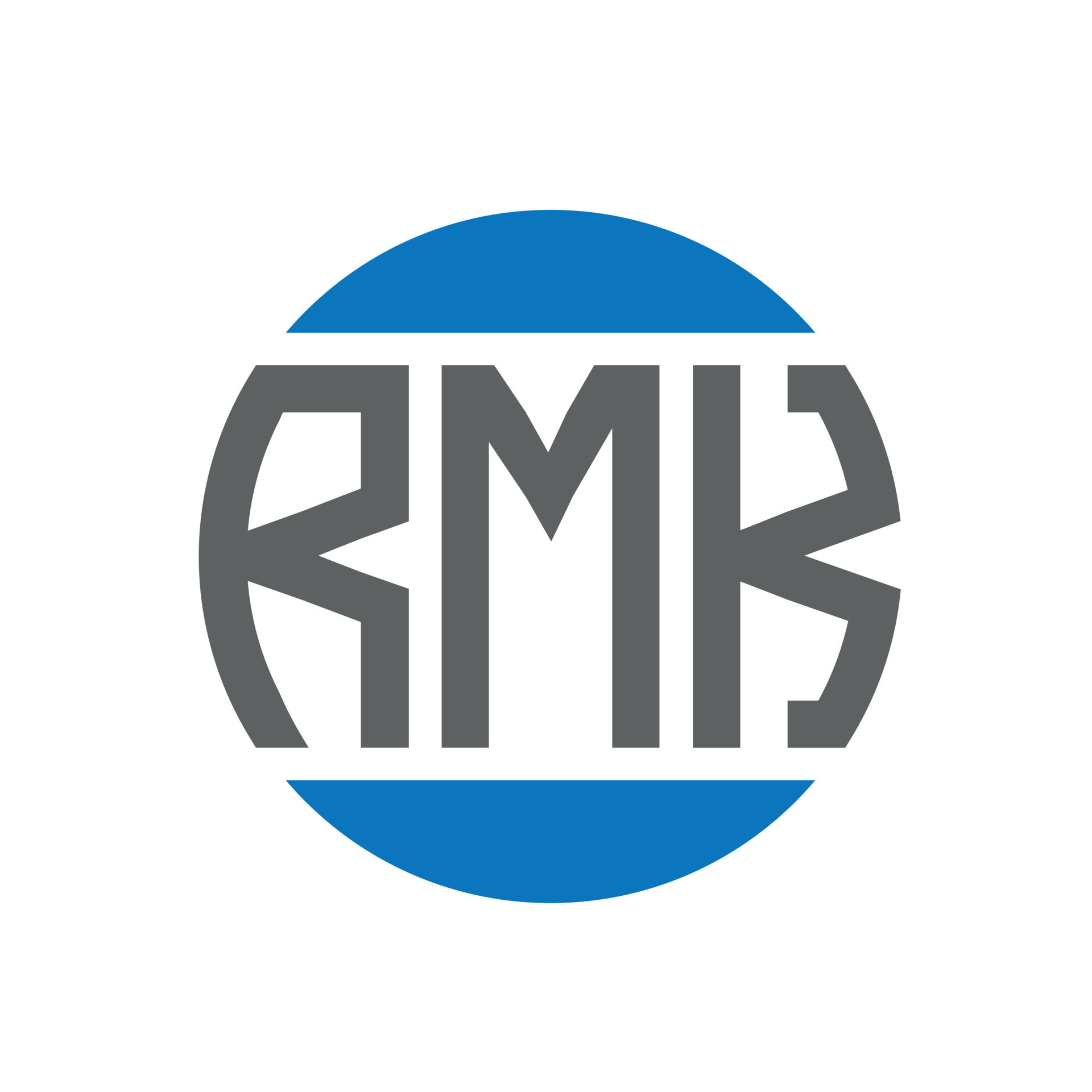 diseño de logotipo de letra rmk sobre fondo blanco. concepto de logotipo de círculo de iniciales ...