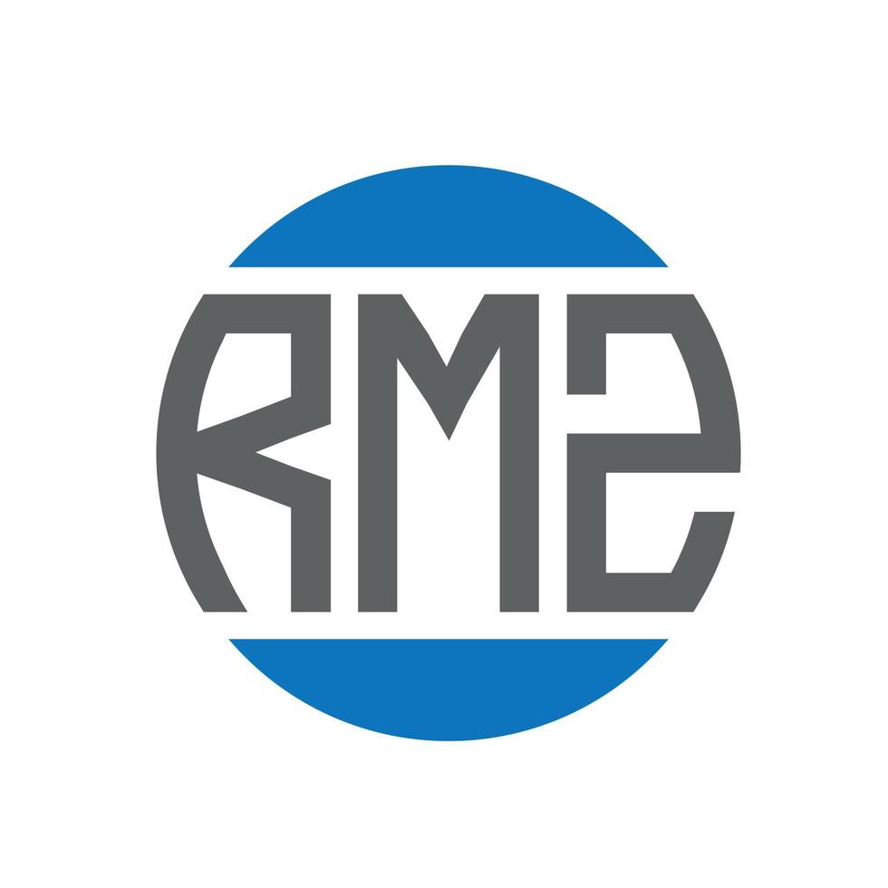 diseño de logotipo de letra rmz sobre fondo blanco. concepto de logotipo de círculo de iniciales ...