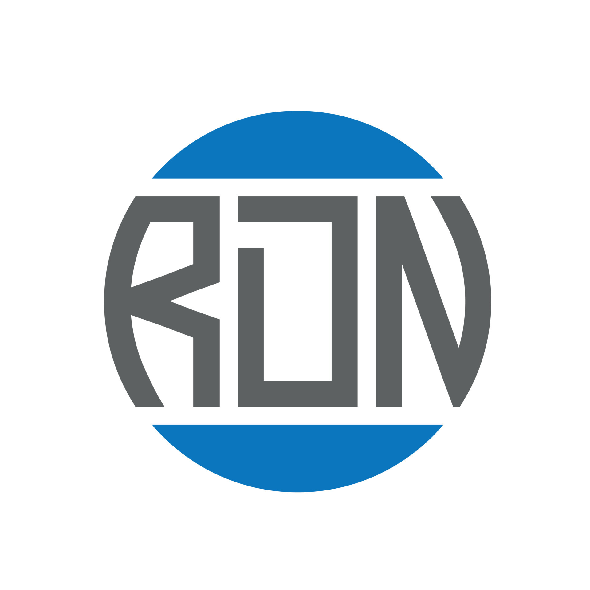 diseño de logotipo de letra rdn sobre fondo blanco. concepto de logotipo de círculo de iniciales ...