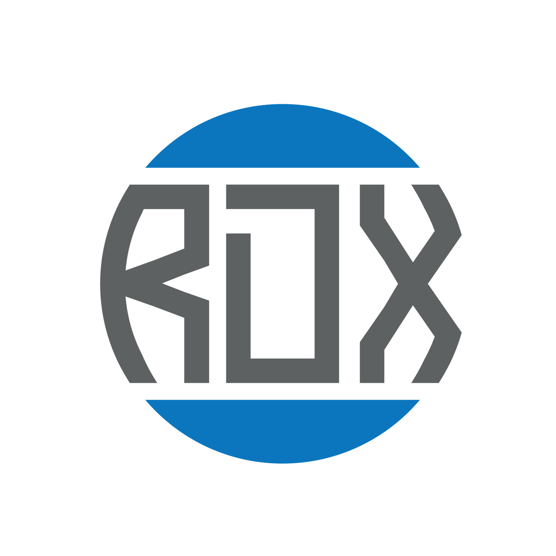 diseño de logotipo de letra rdx sobre fondo blanco. concepto de logotipo de círculo de iniciales ...