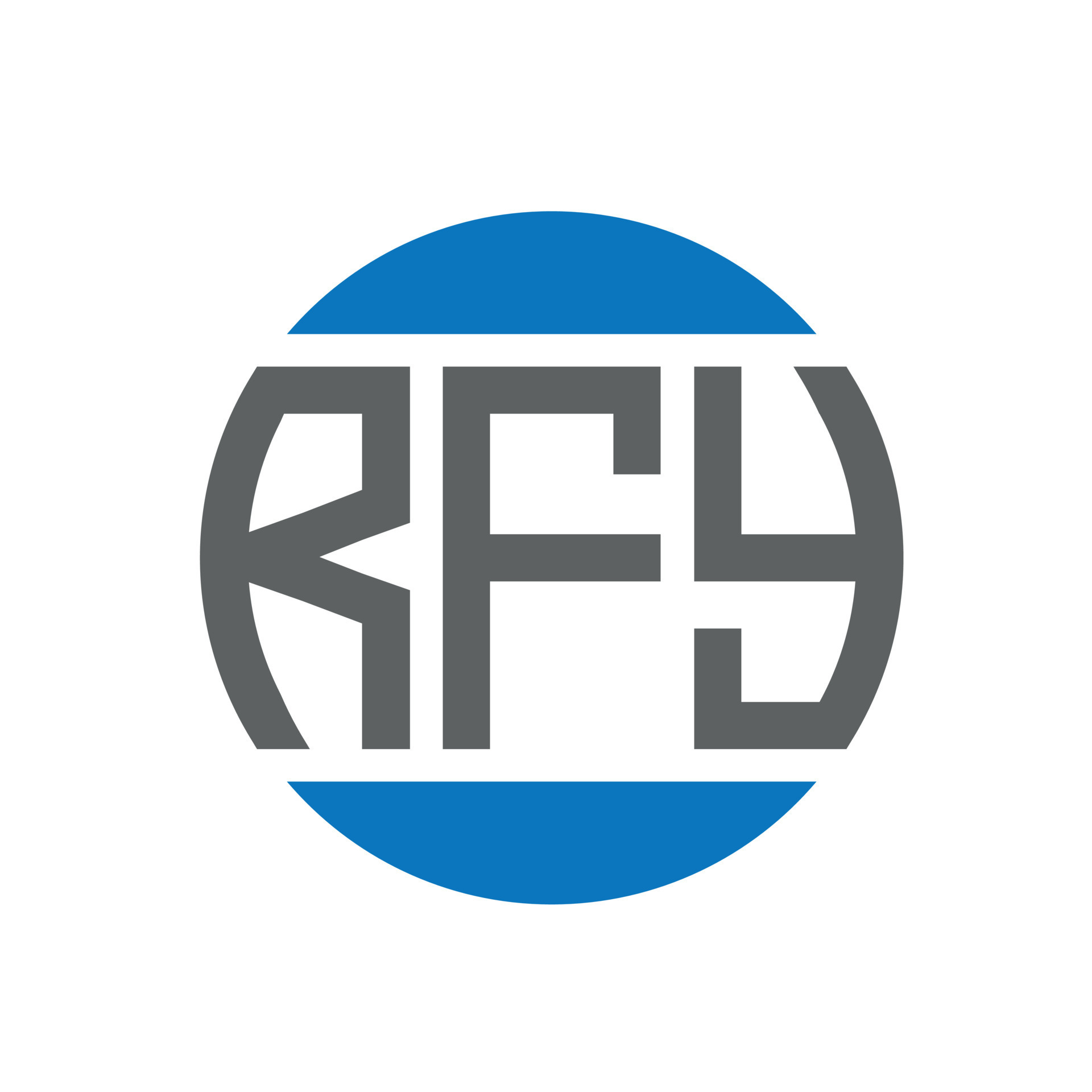 diseño de logotipo de letra rfy sobre fondo blanco. concepto de logotipo de círculo de iniciales ...